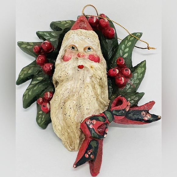 House Of Hatten | Holiday | House Of Hatten Folk Art Santa Claus Holly ...